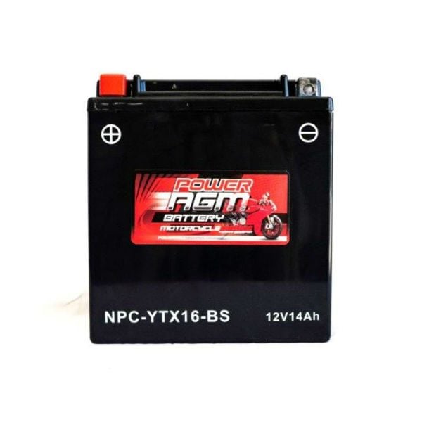 YTX16-BS – 14AH 335CCAs AGM Motorcycle Battery | Power AGM130 ...